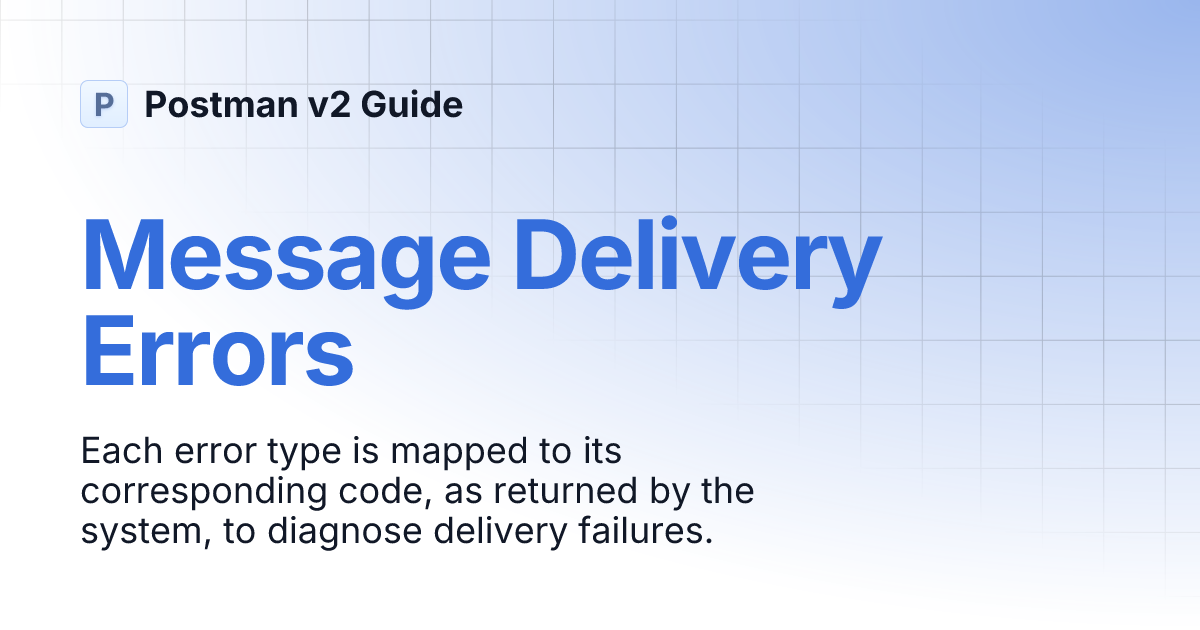 Message Delivery Errors | Postman v2 Guide